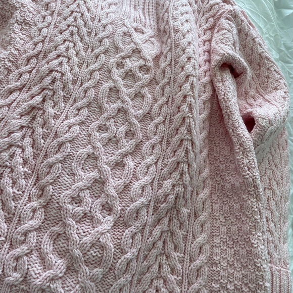 Aran Crafts | Sweaters | Aran Crafts Soft Pink Cable Knit Sweater ...